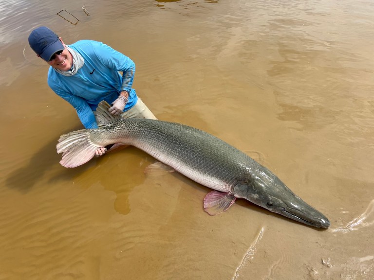 Angler Catches 200-Pound Snapping Turtle, Then Lands World Record Gar