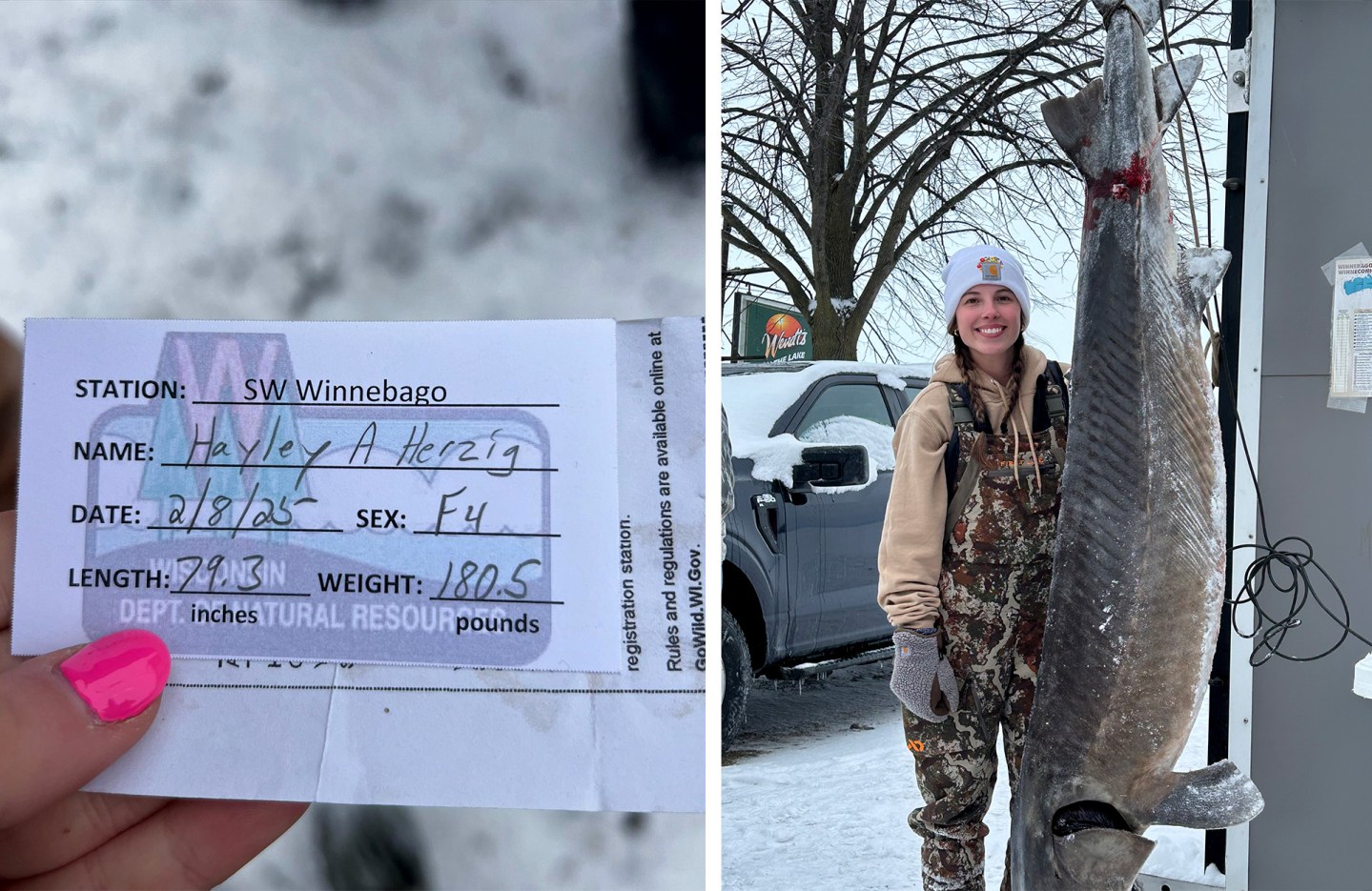 Near-Record Sturgeon Pulled Through the Ice Was So Big It Took Two ...