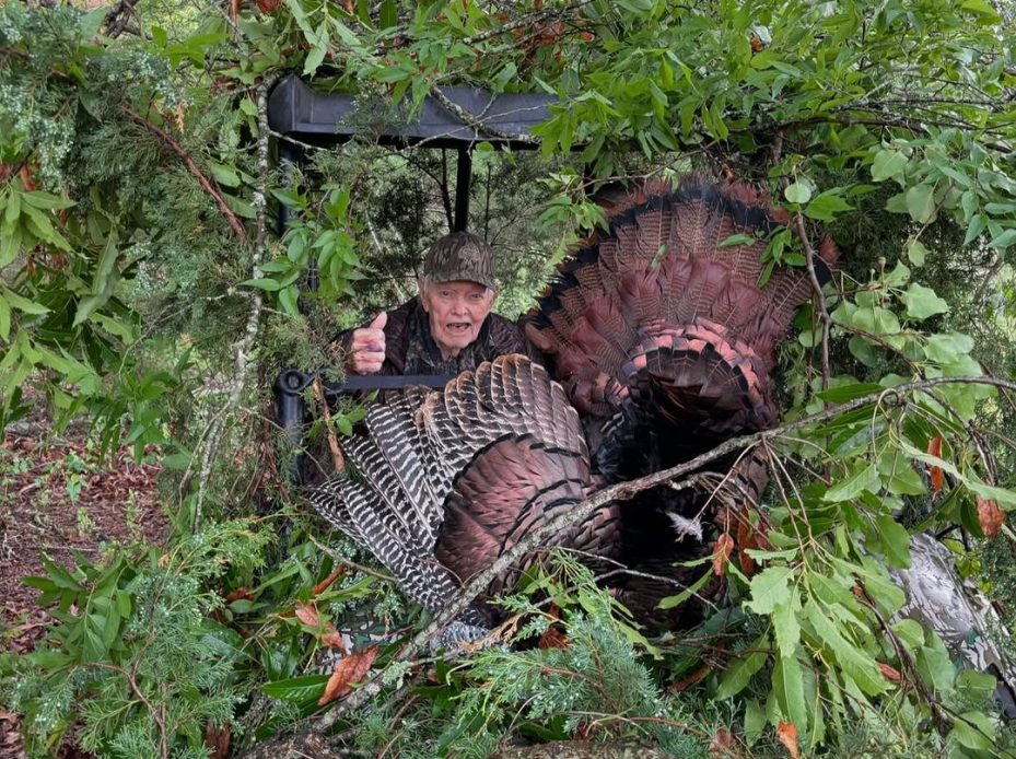 Mossy Oak's Mr. Fox Kills a Turkey at 94 from a Golf Cart Blind